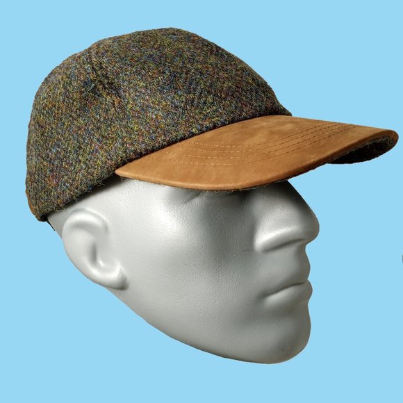 Harris Tweed | Accessories | Harris Tweed Hartside Leather Peak ...